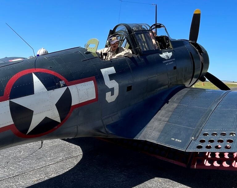 WWII Veteran Takes to the Air in SBD Dive Bomber 80 Years Later – CAF ...